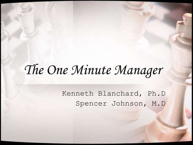 The One Minute Manager | PPTX | Career Advice | Careers