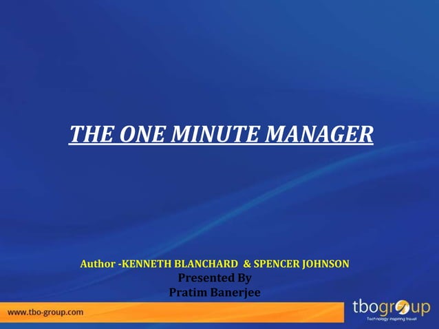 The one minute manager presentation (updated tbo) | PPTX