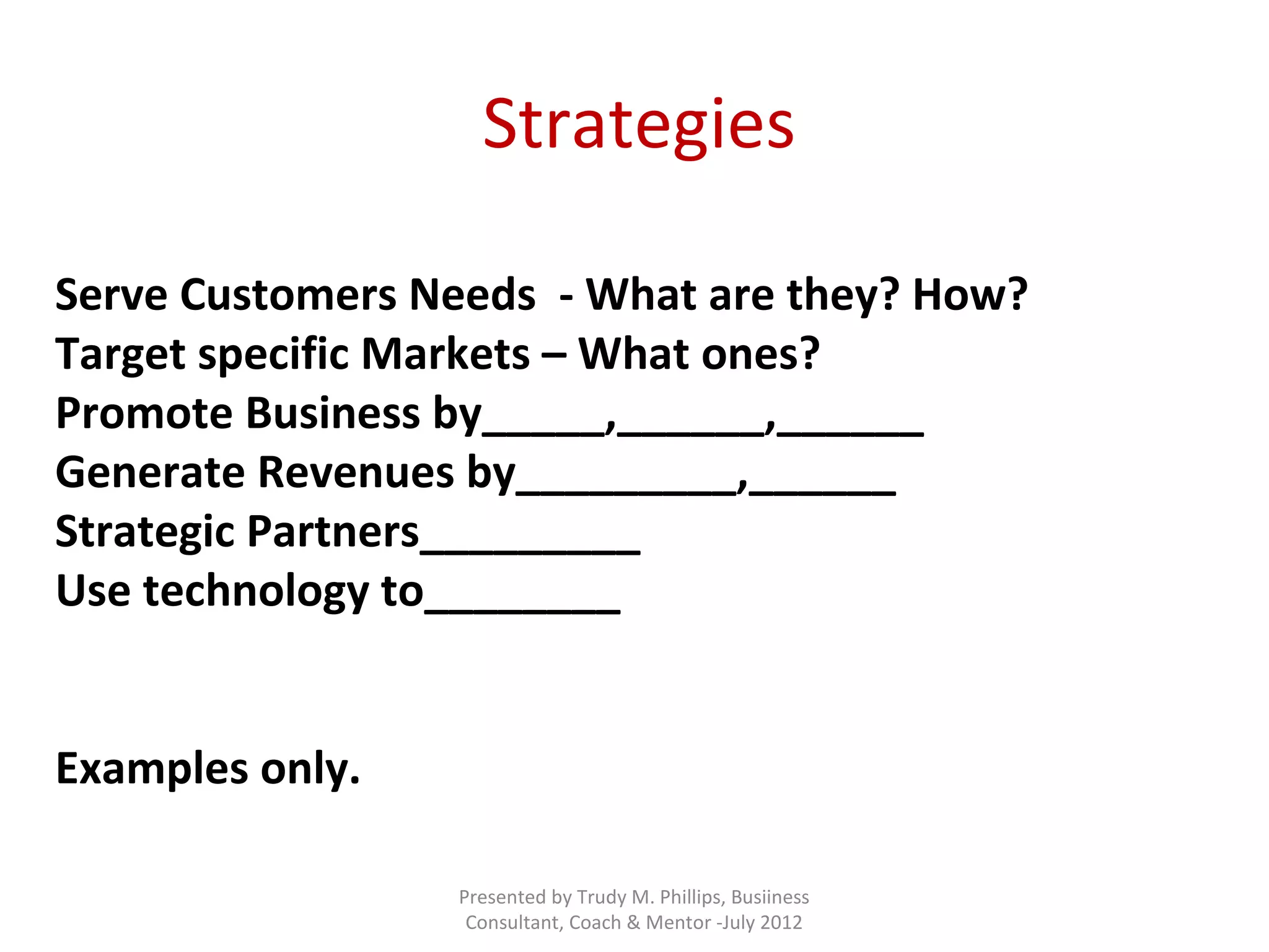 The one page strategic plan | PPT