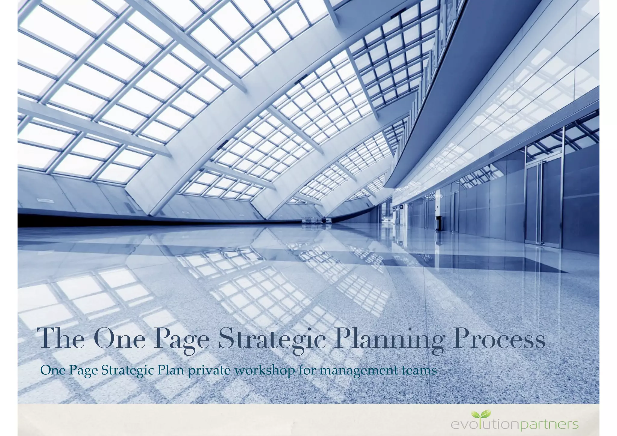 The One Page Strategic Planning process | PDF | Business Administration ...