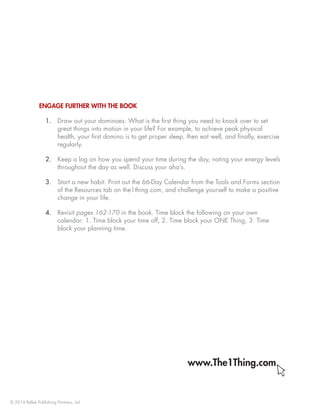 The ONE Thing: Book Discussion Guide | PDF