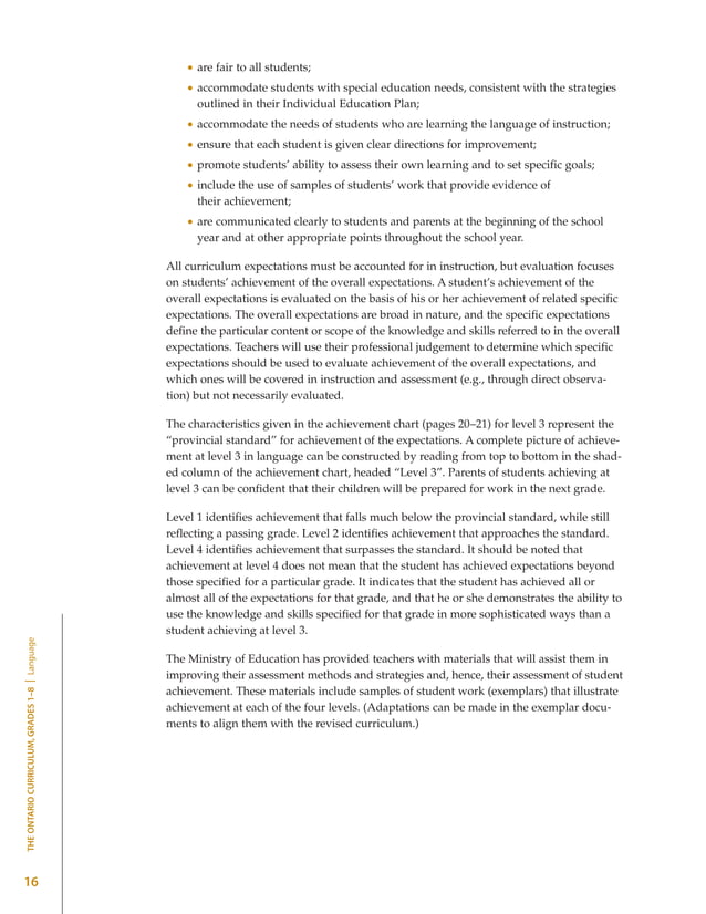 The ontario language curriculum | PPT