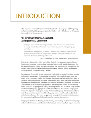 The ontario language curriculum | PDF