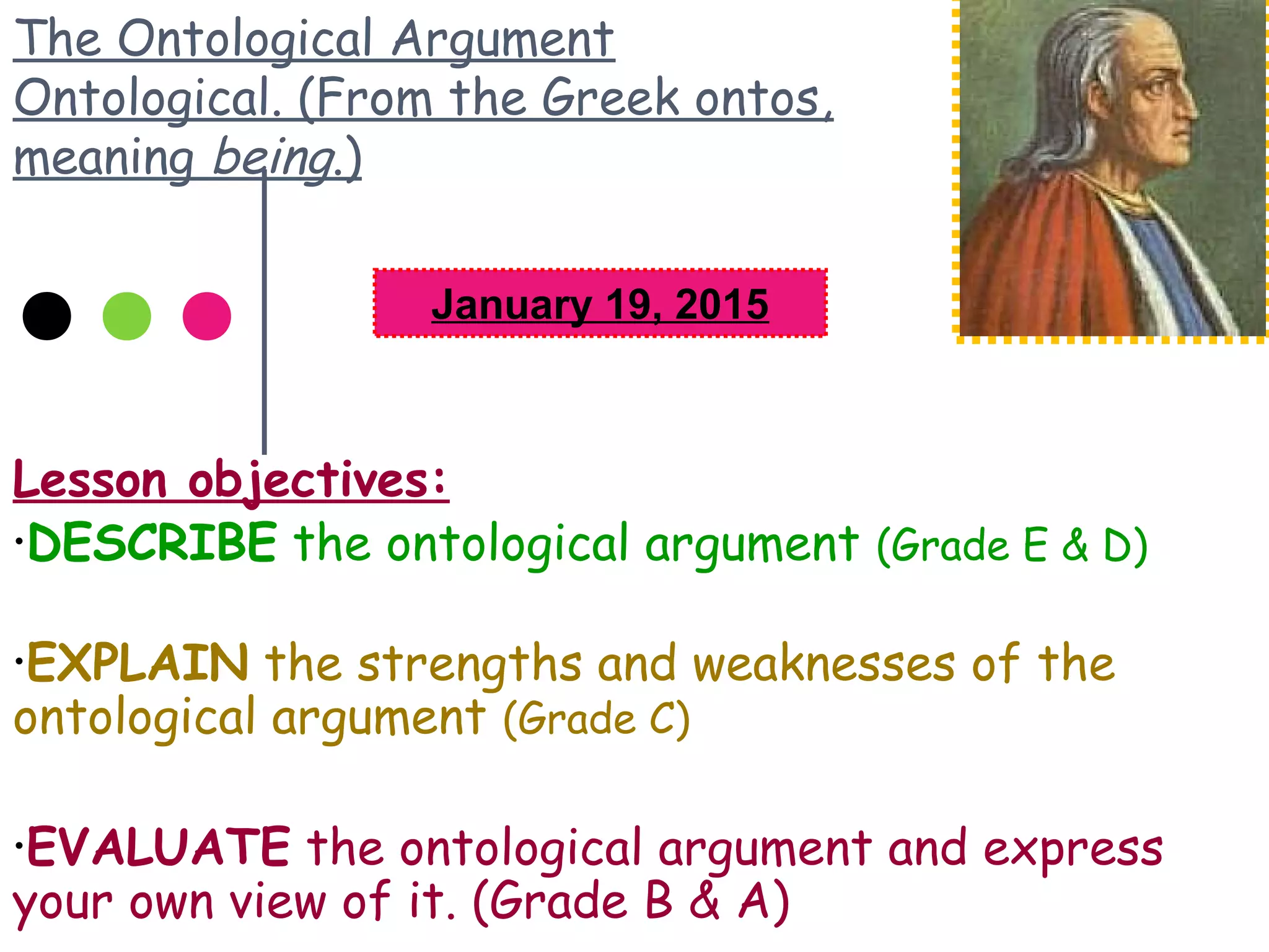 The ontological argument | PPT | Agnosticism | Religion & Spirituality