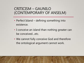 The ontological argument | PPTX | Agnosticism | Religion & Spirituality