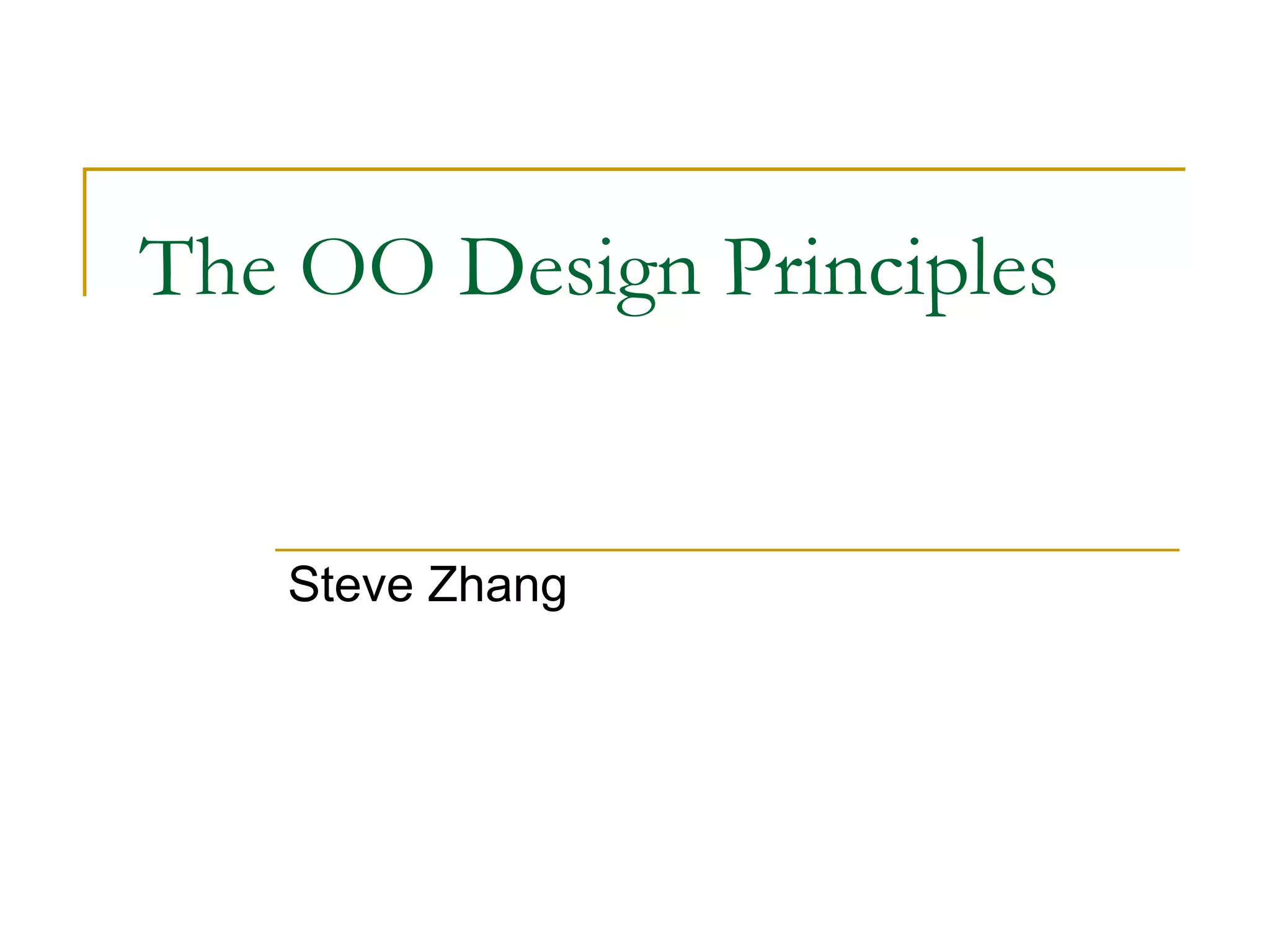 The Oo Design Principles Ppt