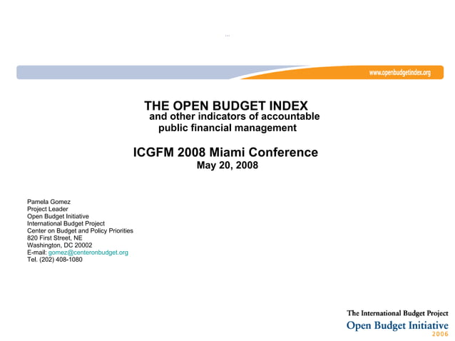 The open budget index | PPT