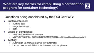 The Open Container Initiative (OCI) at 12 months | PPT