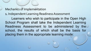 The open high school program learning anywhere, anytime | PPTX