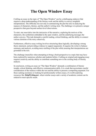 The Open Window Essay.pdf