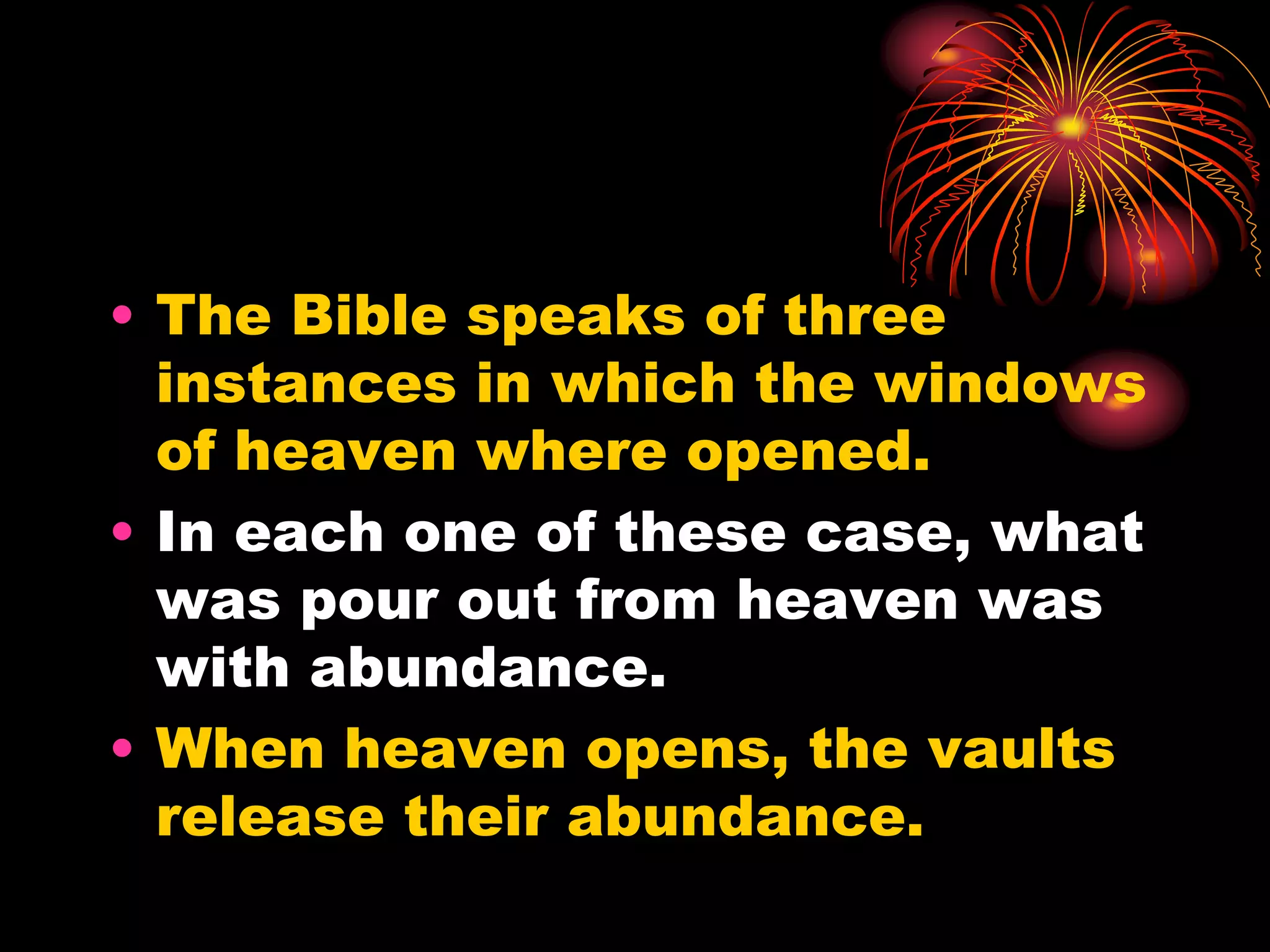 The open windows of heaven | PPT