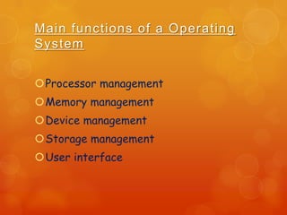 The operating system | PPTX | Operating Systems | Computer Software and ...