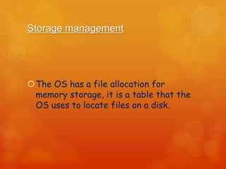 The operating system | PPTX | Operating Systems | Computer Software and Applications