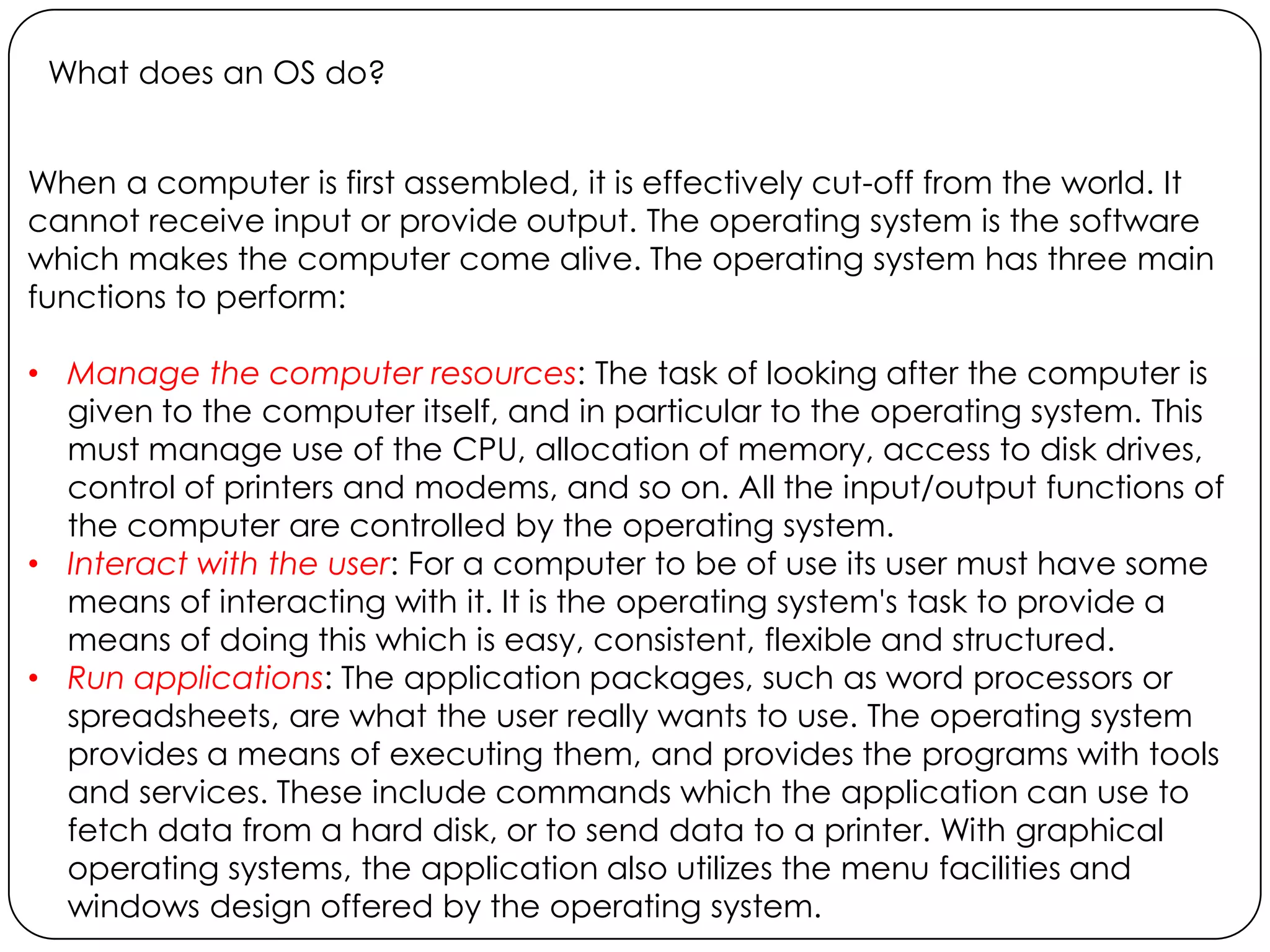 The operating system pres jay | PPTX | Operating Systems | Computer Software and Applications