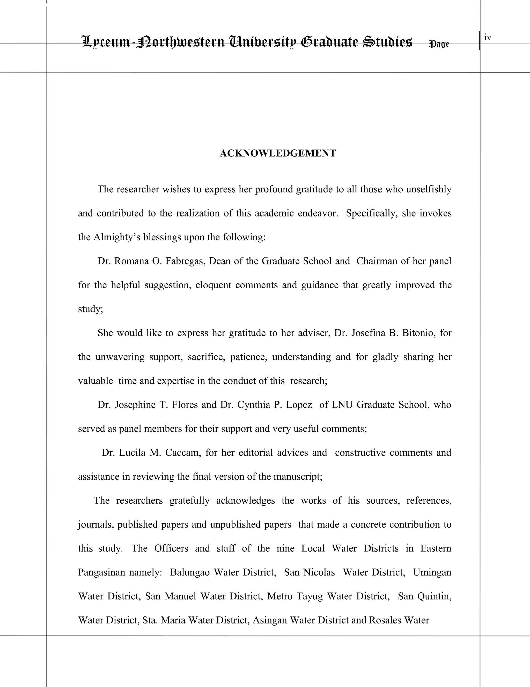 The Operation and Management Practices of Local Water Districts in ...