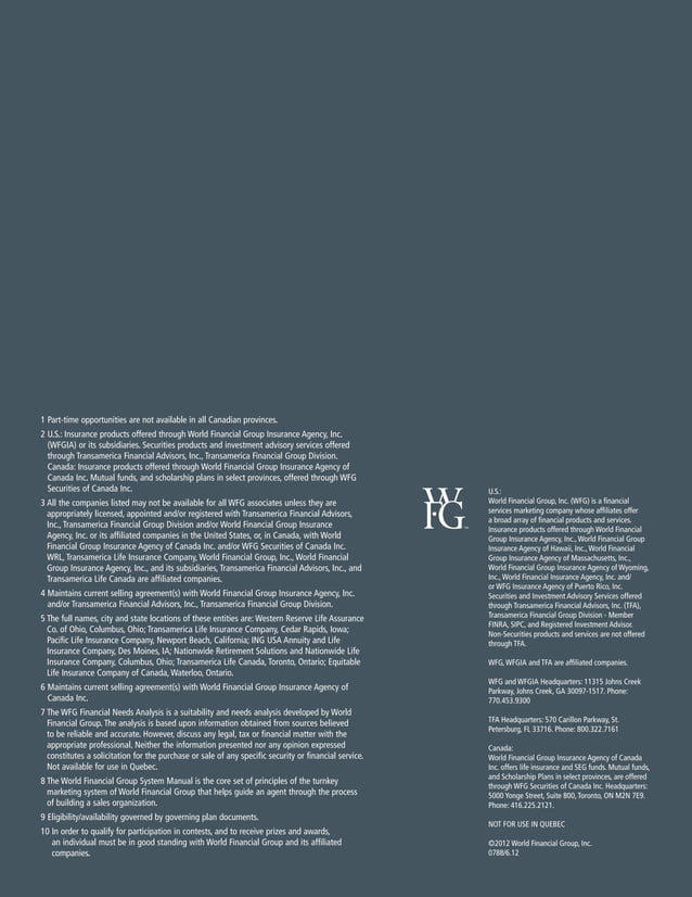 Why pursue a WFG business? | PDF | Financial Industry | Industries