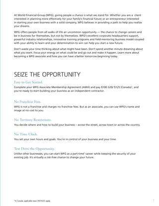 Why pursue a WFG business? | PDF | Financial Industry | Industries