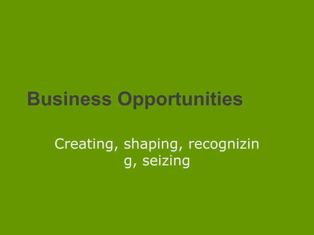 Creating Business Opportunities | PPT
