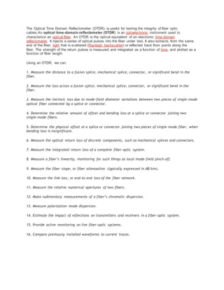 The optical time domain reflectometer | PDF
