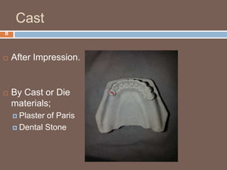 Acrylic type temporary Removable Partial Denture Steps | PPTX