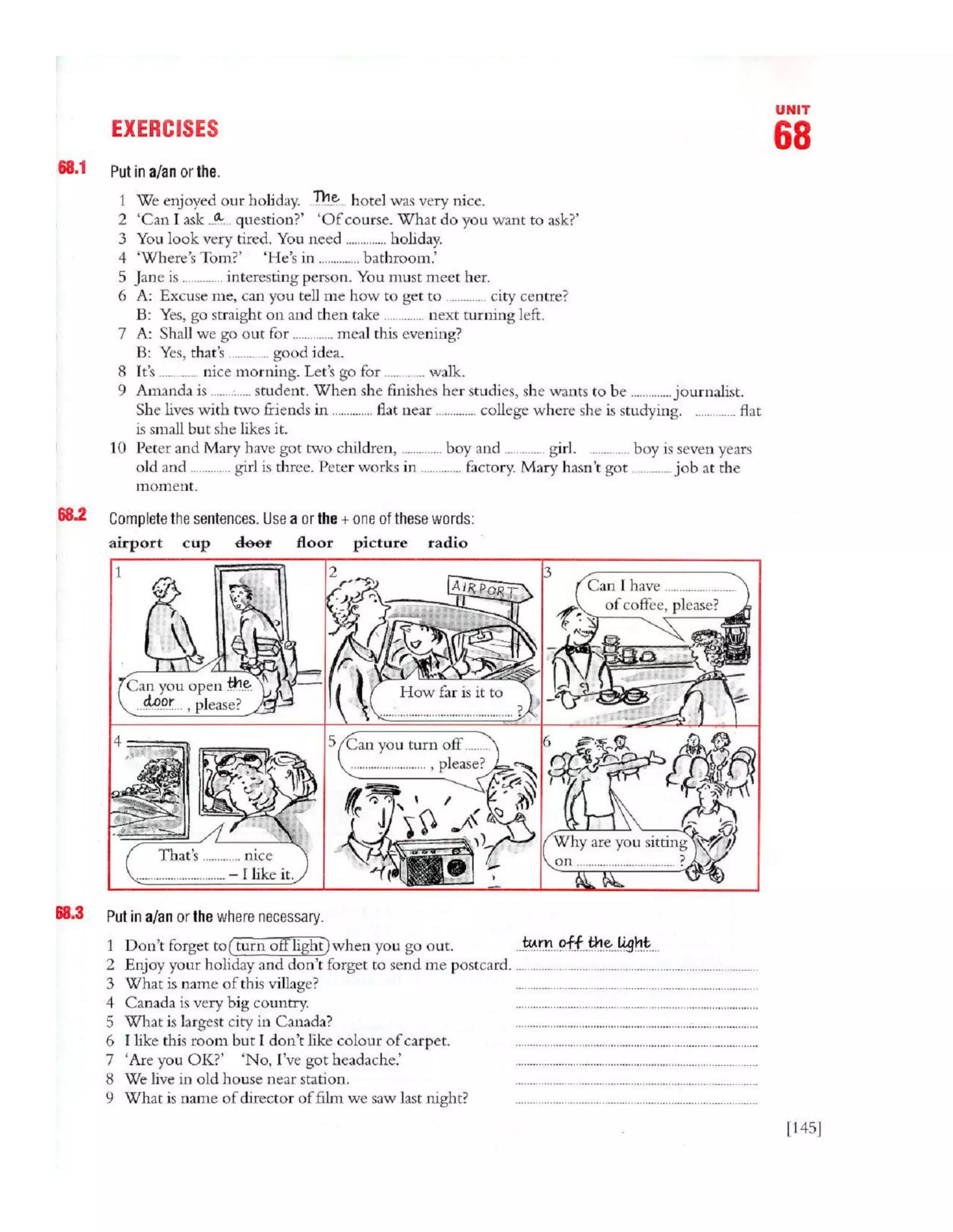 The or a an exercises | PDF