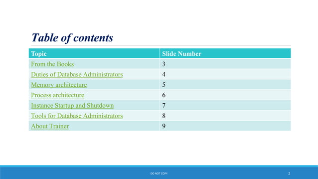 The oracle database architecture | PPTX