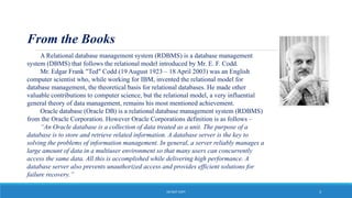 The oracle database architecture | PPTX