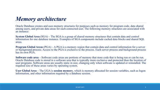 The oracle database architecture | PPTX