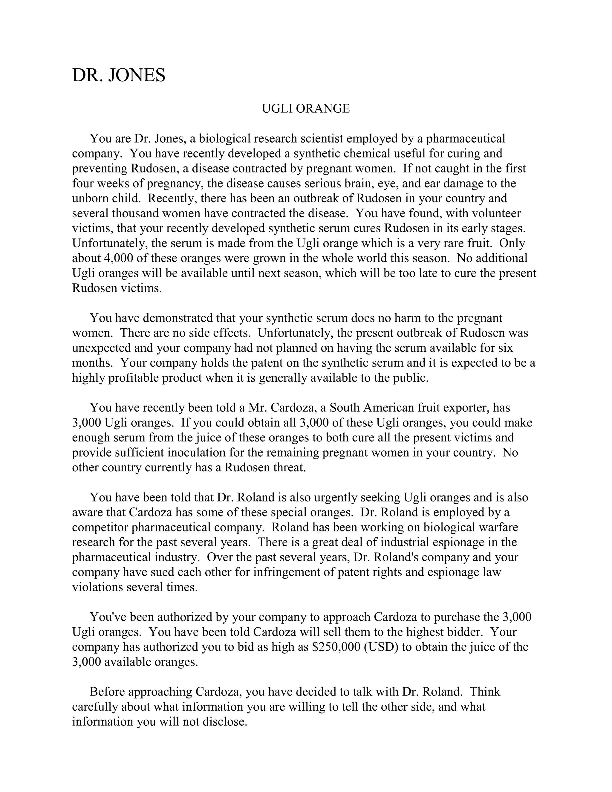 The orange case case negotiation | DOCX