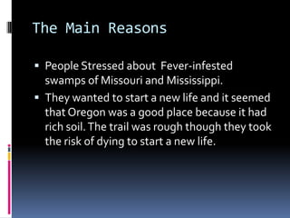 The oregon trail notes | PPTX