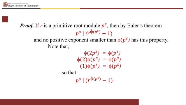 Theorem-66 The Existence of Primitive Roots.pptx | Physics | Science