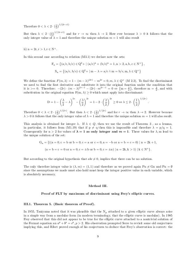 Proof of Fermat's Last Theorem (Using 6 Methods) | PDF