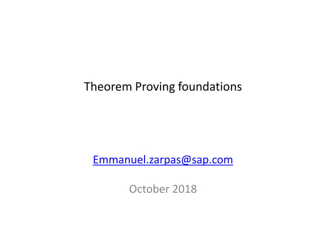 Theorem proving 2018 2019 | PDF | Programming Languages | Computing
