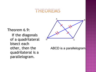 Quadrilaterals Theorems | PPT