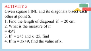 Theorems-on-Square for grade 9 junior high | PPTX