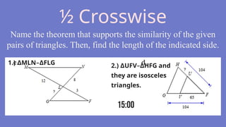 Theorems of triangle similarity SAS, SSS, AA.pptx