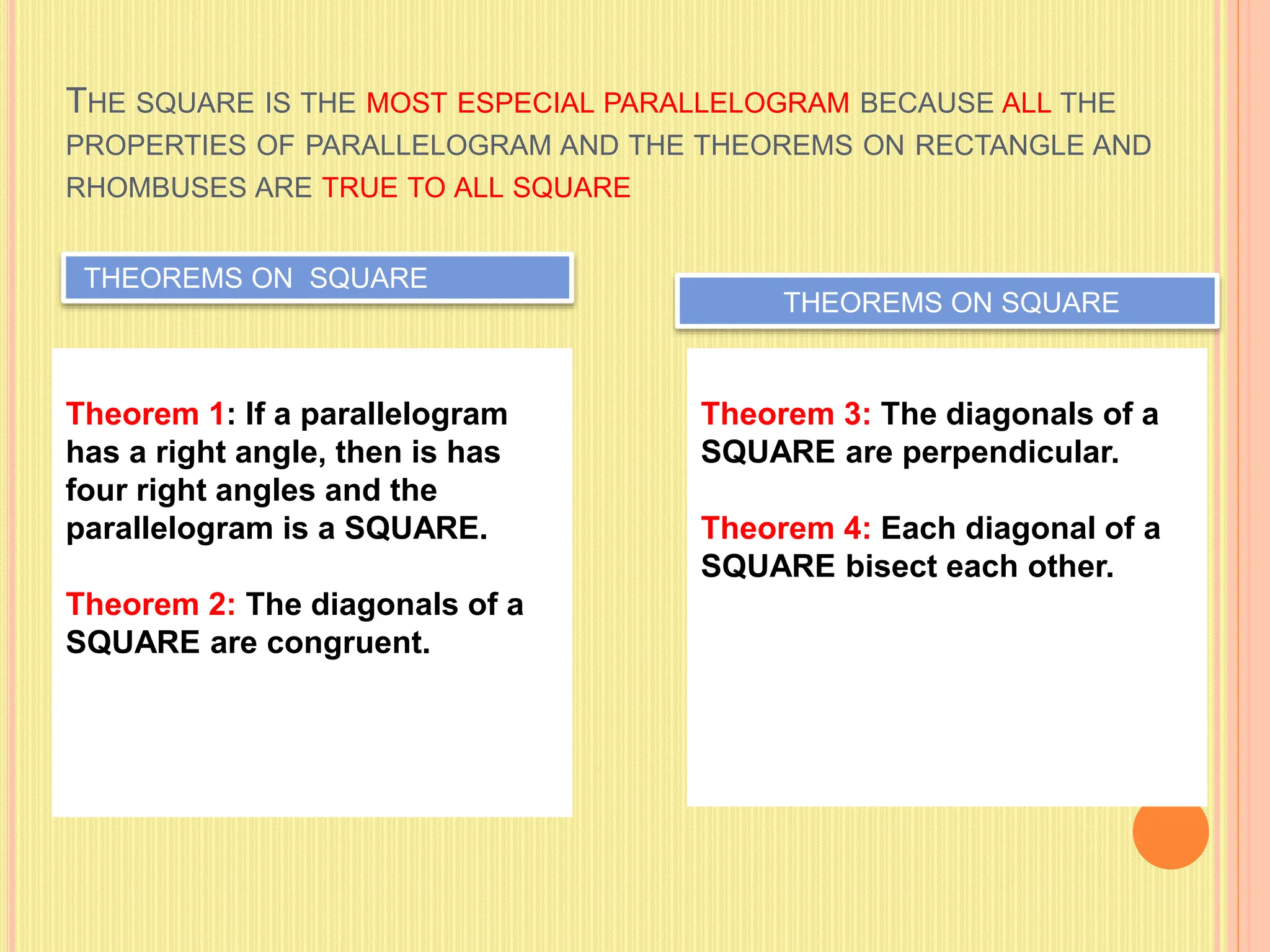 theorems on square.pptx | Physics | Science