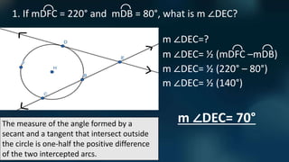 theorems on tangents, Secants and segments of a circles 1.pptx