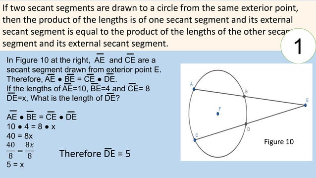 theorems on tangents, Secants and segments of a circles 1.pptx ...