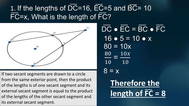 theorems on tangents, Secants and segments of a circles 1.pptx | Physics | Science