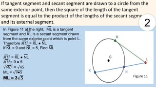 theorems on tangents, Secants and segments of a circles 1.pptx | Physics | Science