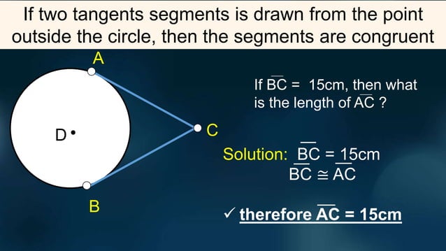theorems on tangents, Secants and segments of a circles 1.pptx | Physics | Science