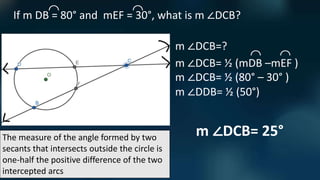 theorems on tangents, Secants and segments of a circles 1.pptx