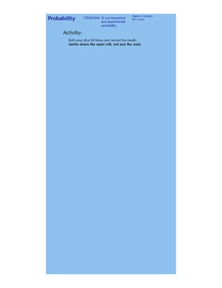 Theoretical and Experimental Probability.pdf | Physics | Science