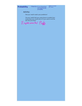 Theoretical and Experimental Probability.pdf | Physics | Science