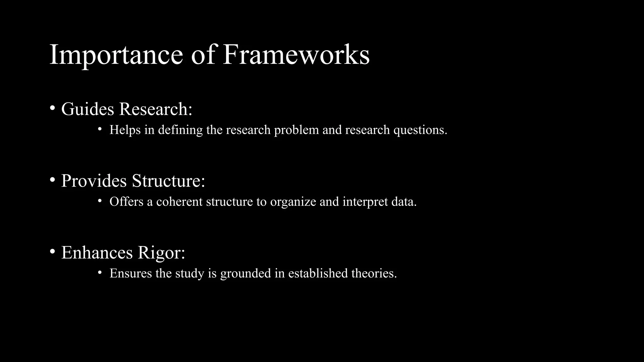 Theoretical and Conceptual Framework in Advanced Research Methodology | PPT