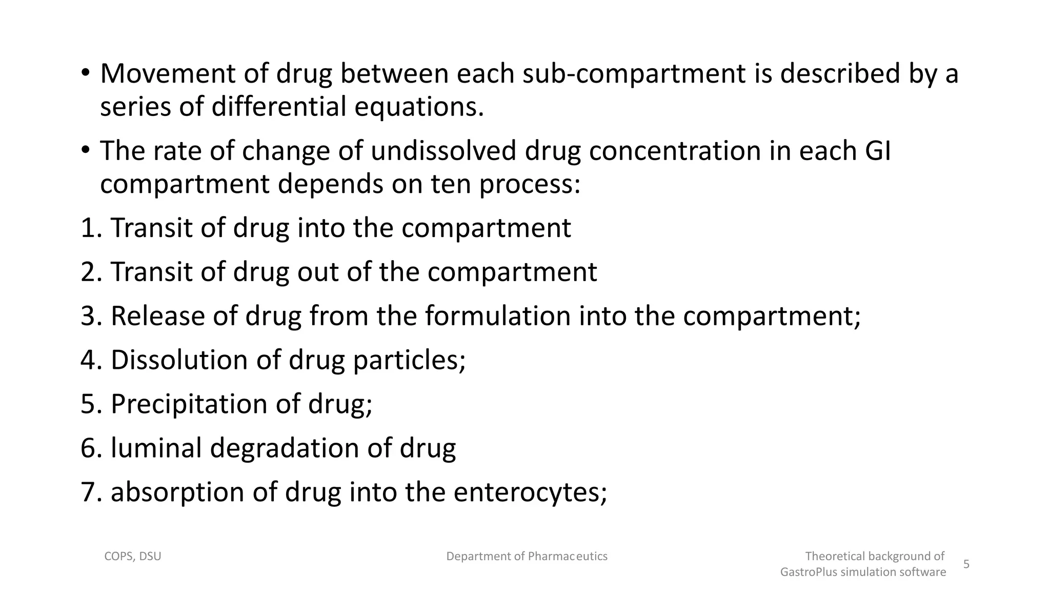 Theoretical background on GastroPlus Simulation Software | PPTX