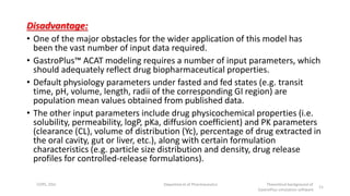 Theoretical background on GastroPlus Simulation Software | PPTX