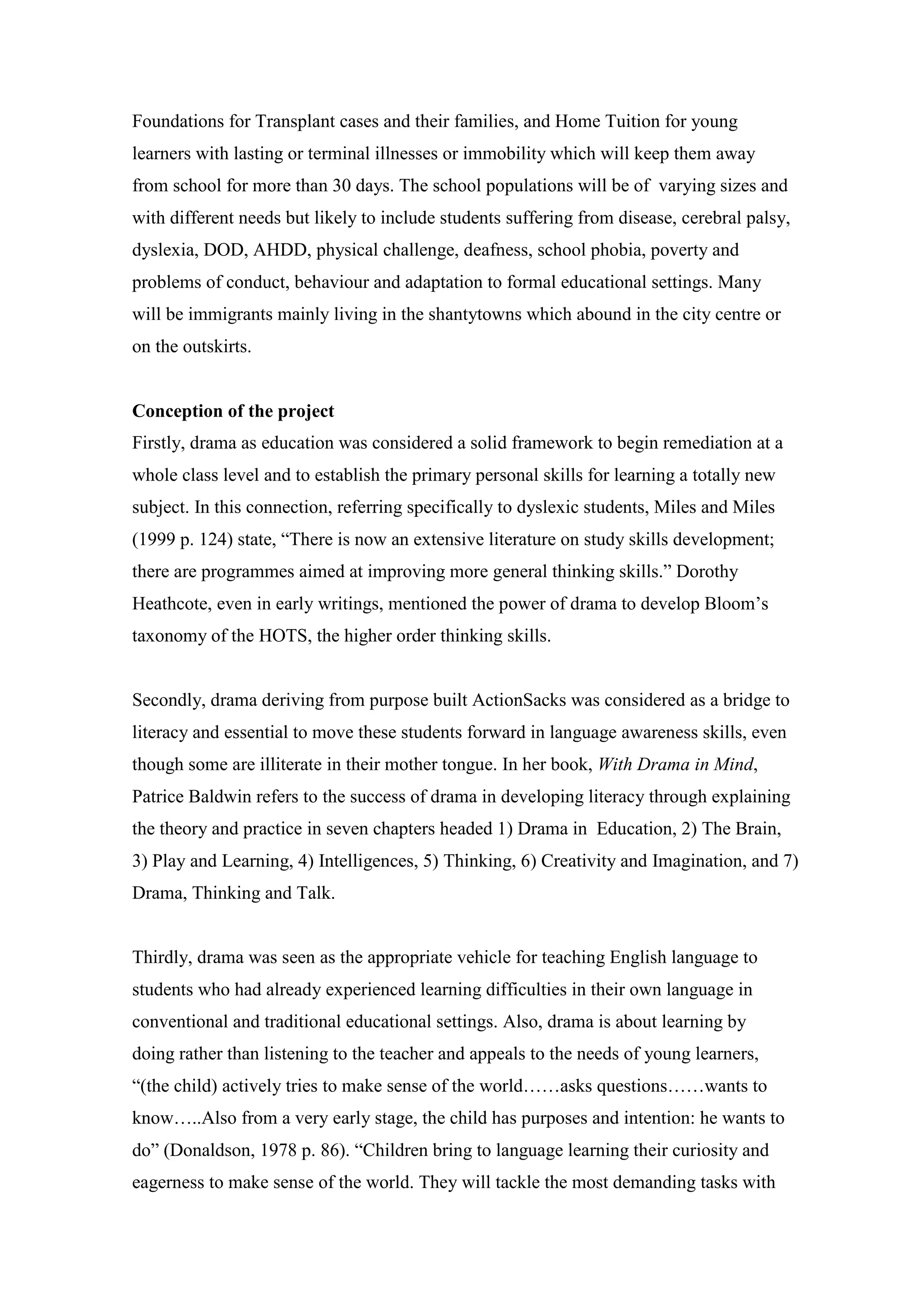 English in Action: Teaching English through Drama to SEN Students | PDF