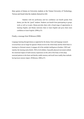 English in Action: Teaching English through Drama to SEN Students | PDF